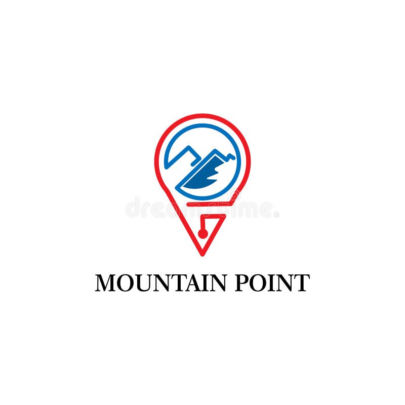 Mountain Point Logo Vector Illustration Concept, Icon, Element, and ...