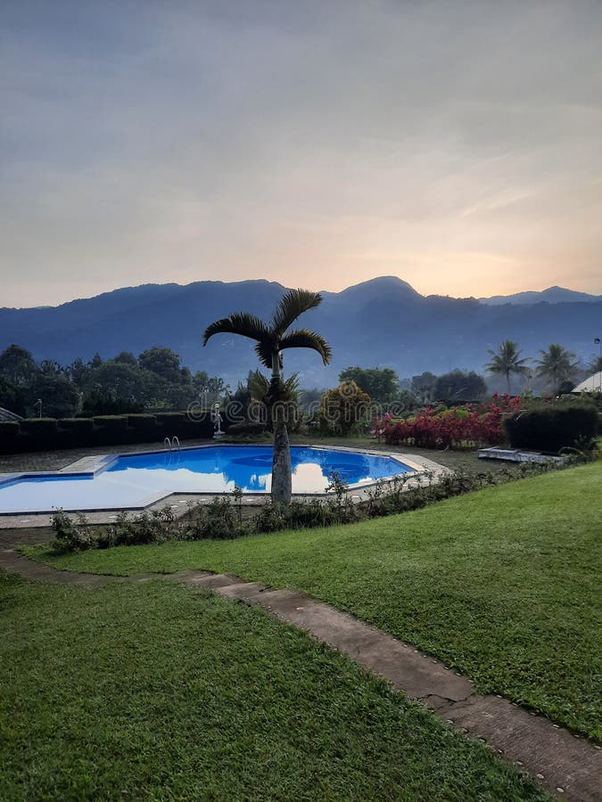 Mountain and Pool View from Summit Stock Photo - Image of resort, pool ...