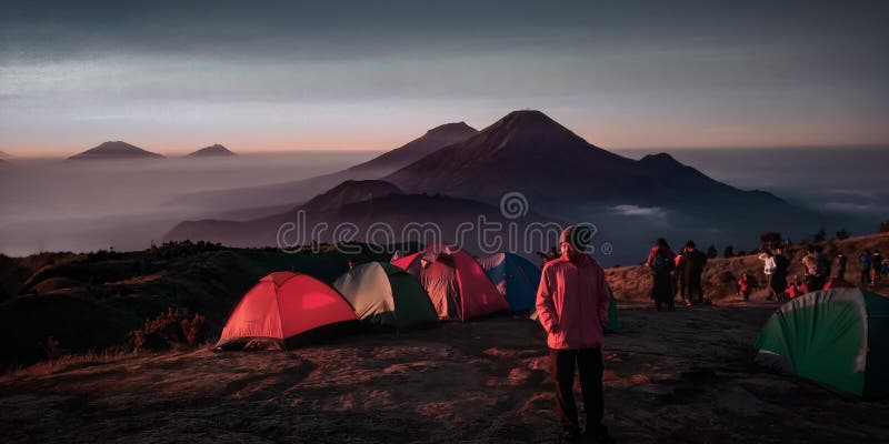 Mountain Prau editorial stock image. Image of prau, sunlight - 261653124