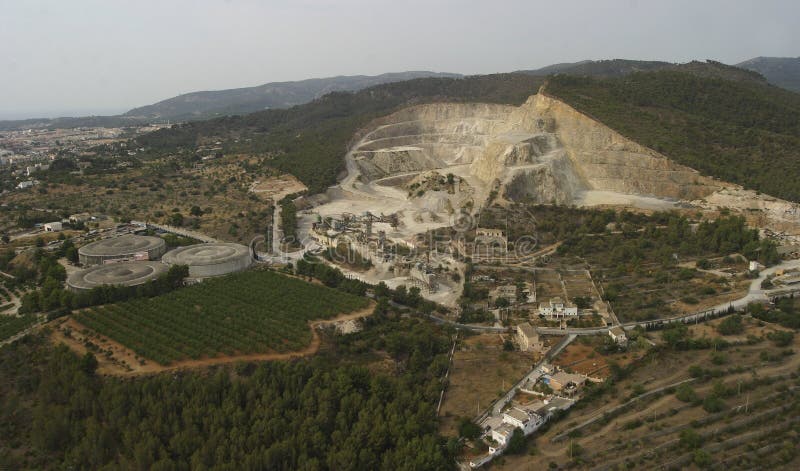 Mountain Quarry Aerial View Editorial Image - Image of resources ...