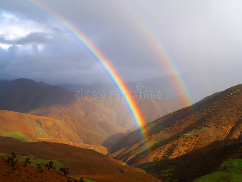 Double Rainbow in Glacier National Park Stock Photo - Image of montana ...