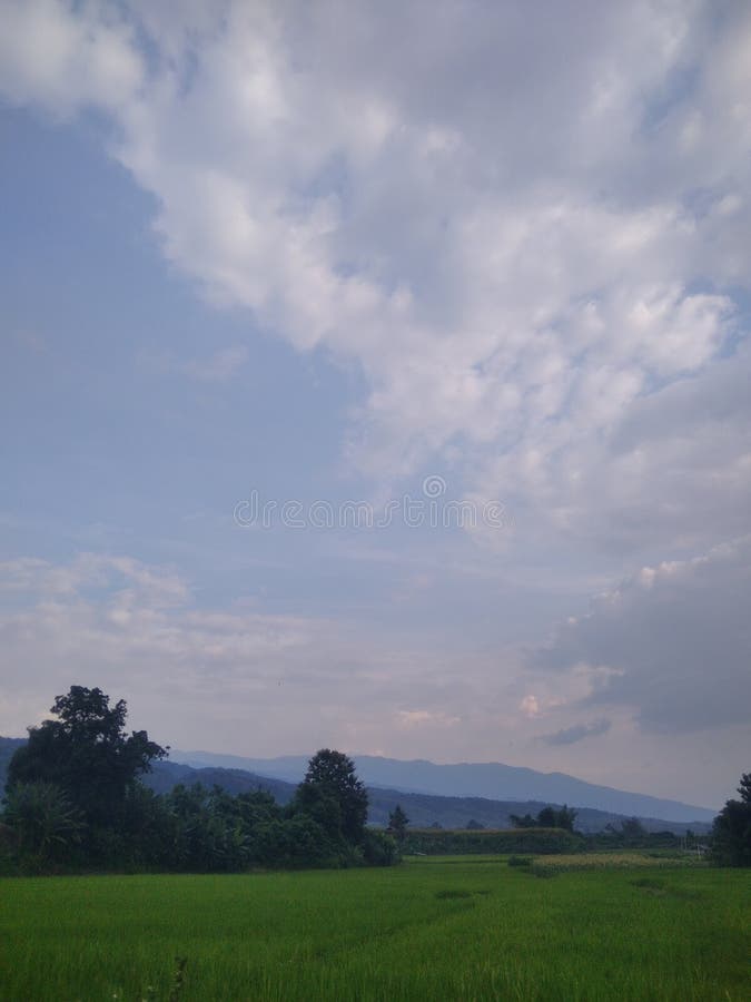 Mountain Range, Air at Noon, with Clouds?? Stock Photo - Image of ...