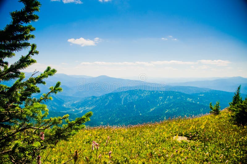 Mountain Range. Big High Hills in Green Stock Image - Image of outdoor ...
