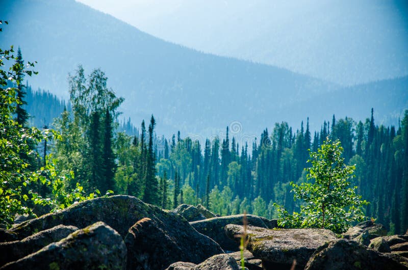 Mountain Range. Big High Hills in Green Stock Photo - Image of ...