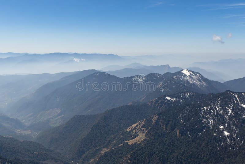 Mountain Range with Bright Blue Sky at Morning Stock Photo - Image of ...