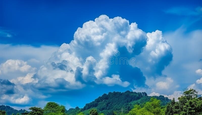 Mountain Range in Clear Sky, a Panoramic Aerial View Generated by AI ...