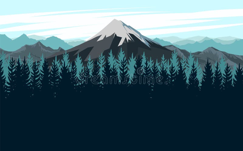 Landscape Mountain Taiga 1 Stock Illustrations – 945 Landscape Mountain ...