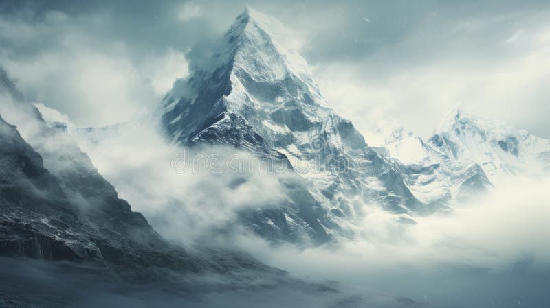 Brooding Himalayan Art: Snow Covered Mountain Wallpaper in 8k ...