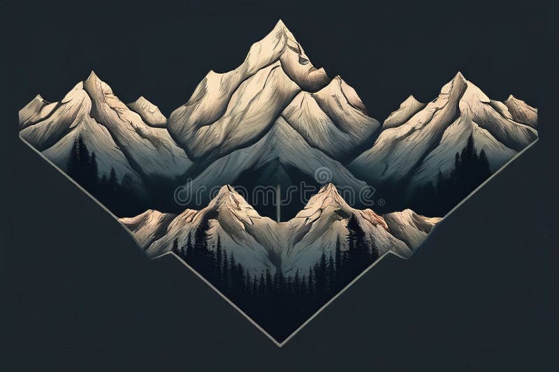 Mountain Range Five a Number Represented by a Series of Five Con Stock ...