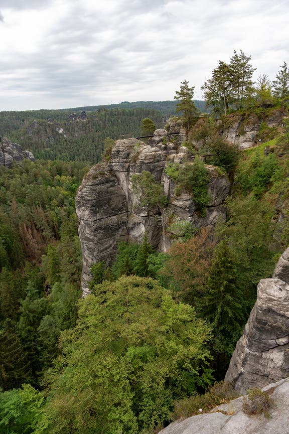 A Mountain Range with a Forest on Top Stock Image - Image of dresden ...