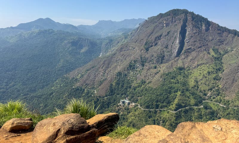 Mountain Range Green Hillside Few Houses Stock Photos - Free & Royalty ...