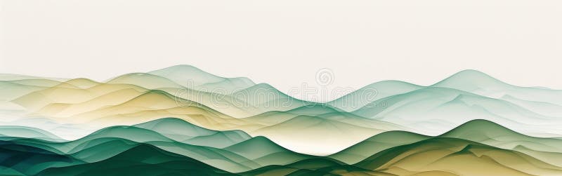 A Mountain Range with Green and Yellow Mountains Stock Illustration ...