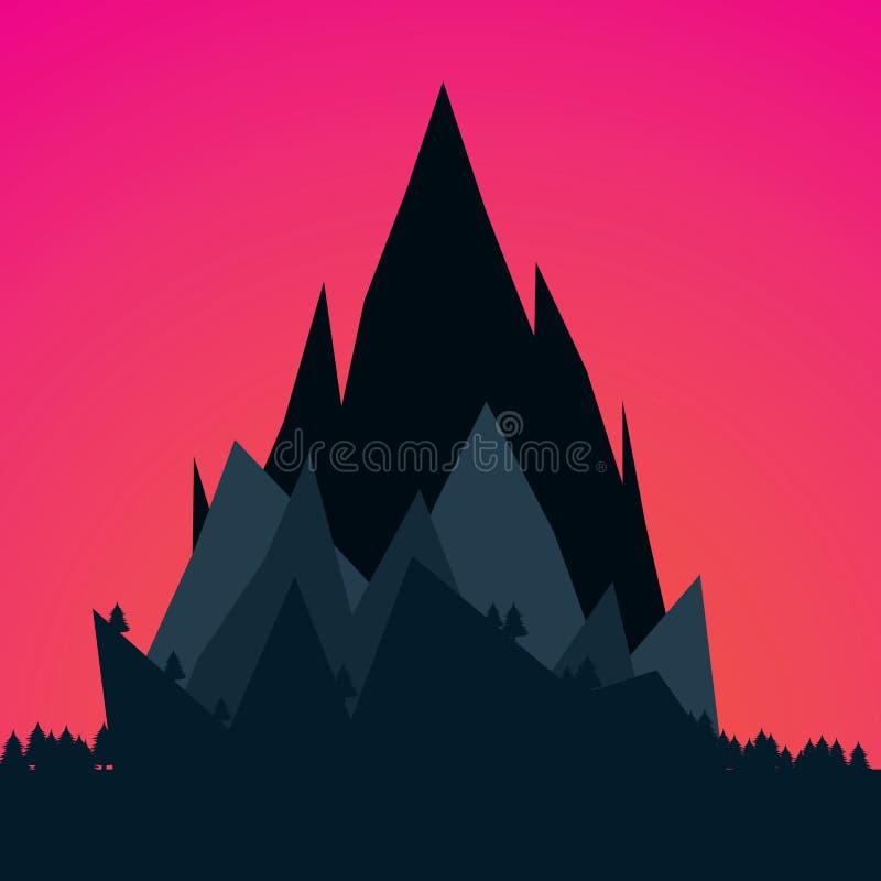 Mountain Range Illustration Stock Vector - Illustration of flat, trip ...