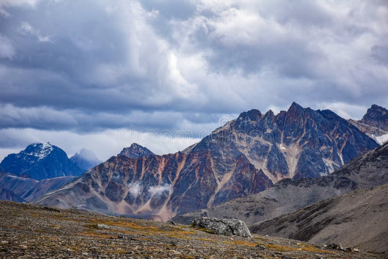 Mountain Range in Jasper National Park Stock Image - Image of mountains ...
