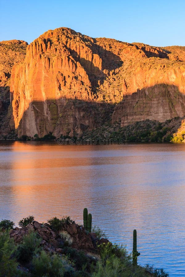 A Mountain Range with a Lake in the Foreground Stock Image - Image of ...