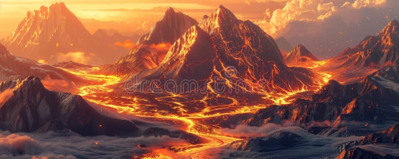 A Mountain Range Made of Gold Stock Illustration - Illustration of gold ...