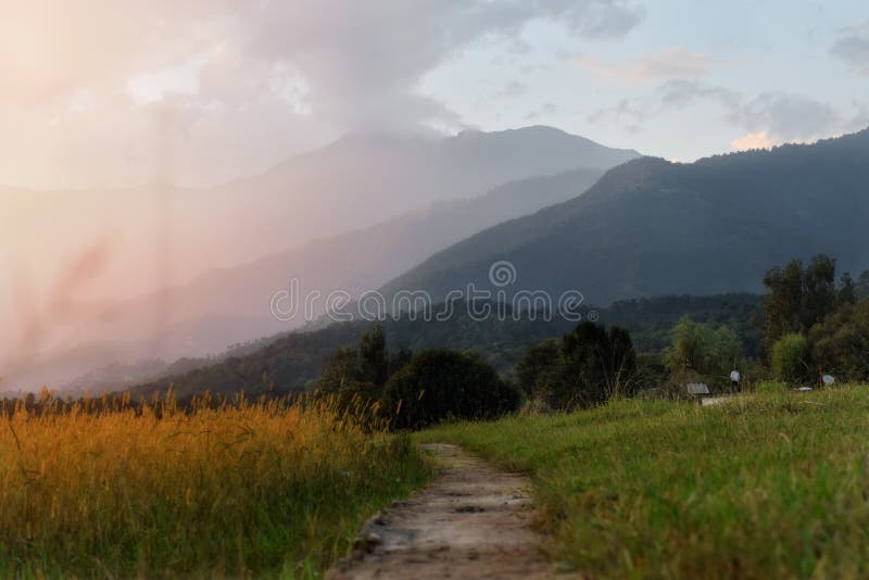 Mountain Range Mesmerizing View from Valley Stock Photo - Image of view ...