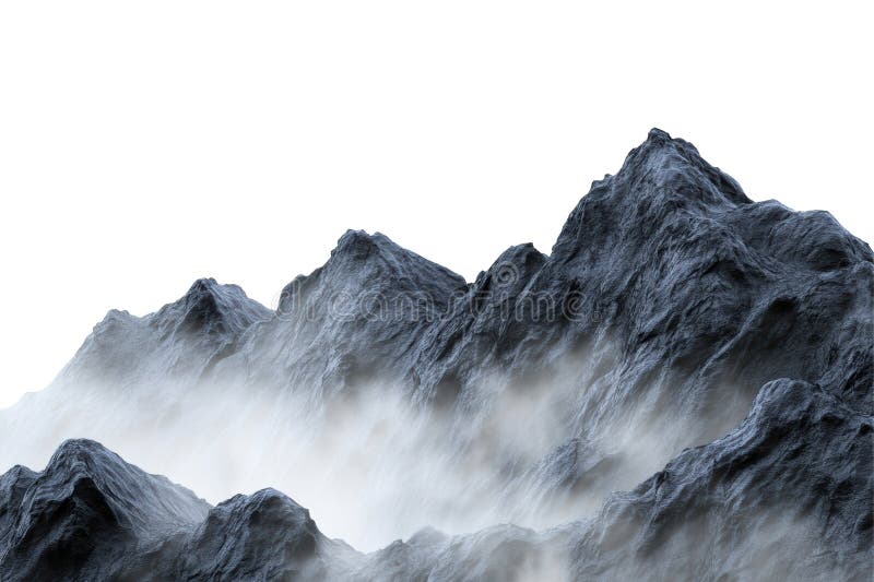 Mountain Range Misty Peaks Isolated Transparent Background Stock Photos ...