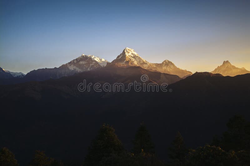 Mountain Range with Morning Light Stock Photo - Image of seasonal ...