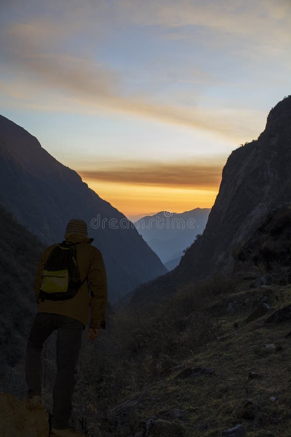 Mountain Range in the Morning Stock Photo - Image of hiking, summit ...