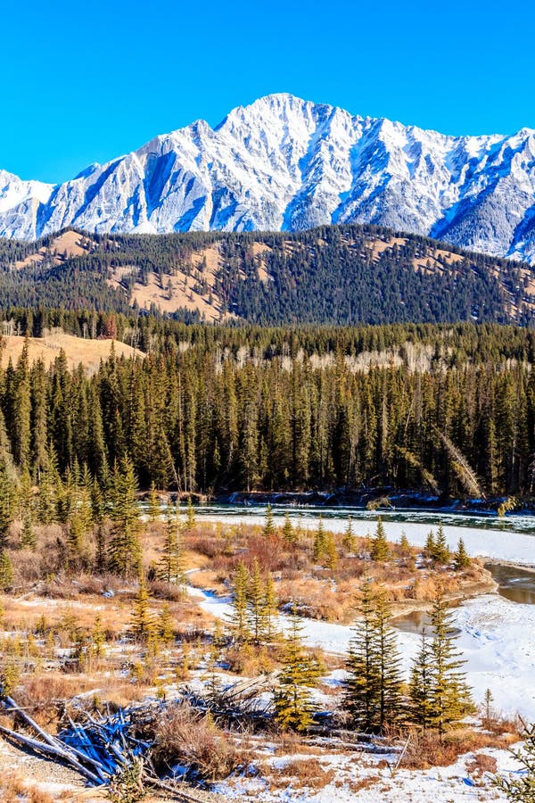A Mountain Range with a River Running through it Stock Photo - Image of ...