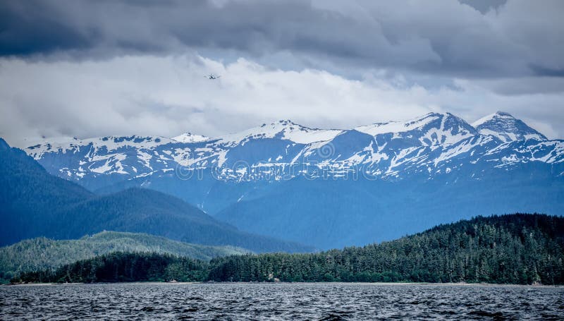 Mountain Range Scenes in June Around Juneau Alaska Stock Image - Image ...