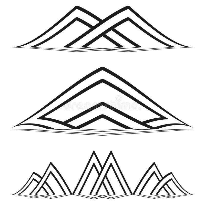 Mountain Range Silhouettes. Abstract Peak Forms. Minimalist Nature ...