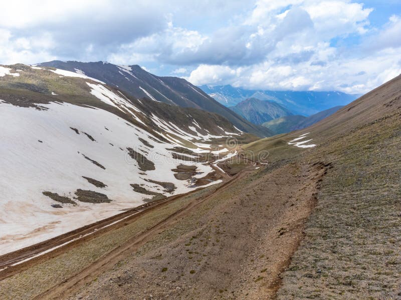 A Mountain Range with Snow and Ice on the Peaks Stock Image - Image of ...