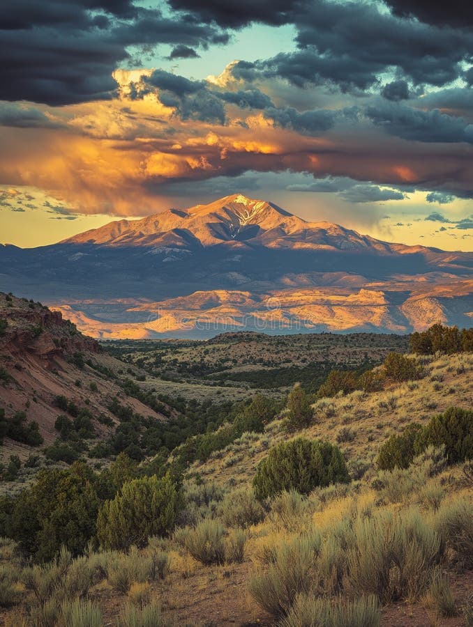 Mountain Range Sunset View stock image. Image of evening - 373298997
