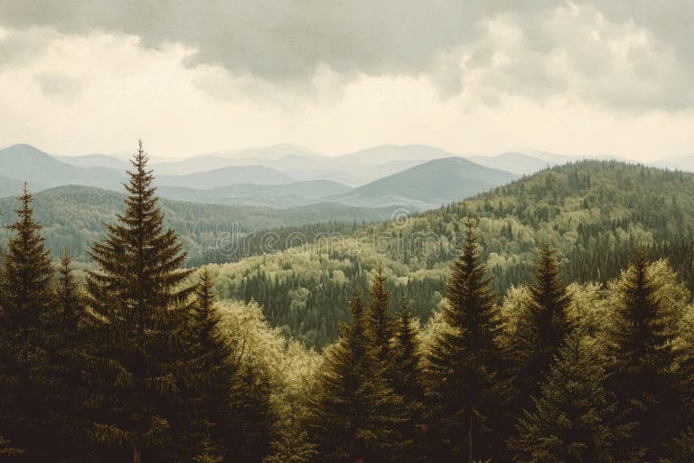 Mountain Range with Trees stock photo. Image of scenery - 375430540