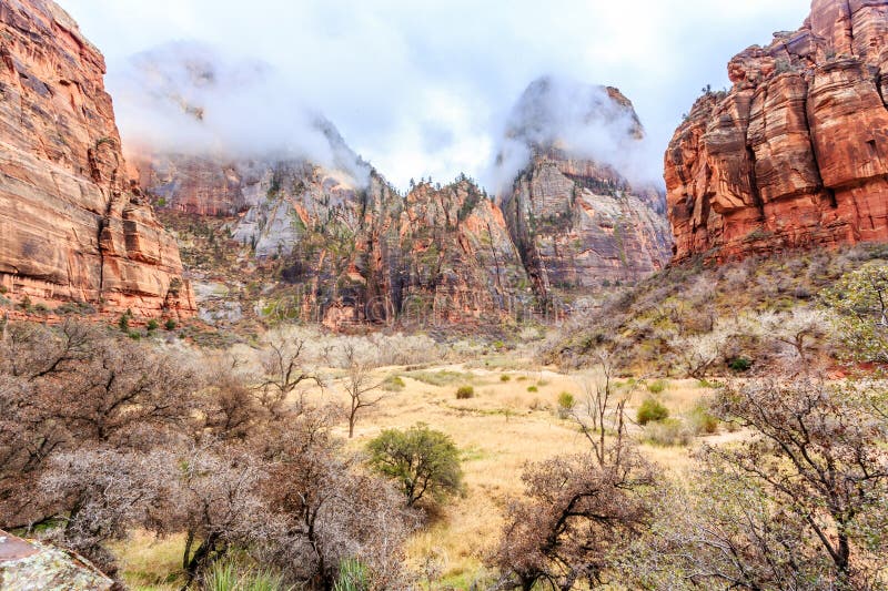 A Mountain Range with a Valley in between Stock Image - Image of hiking ...
