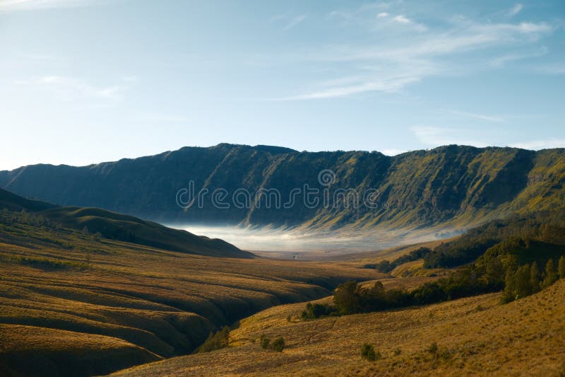 A Mountain Range with a Valley in between Stock Photo - Image of hiking ...