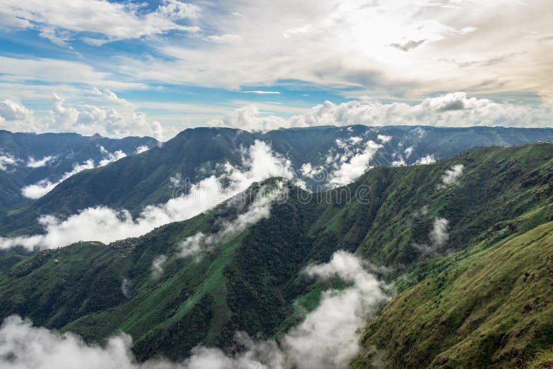 Mountain Range Valley Filled with Low Clouds with Dramatic Sky at ...
