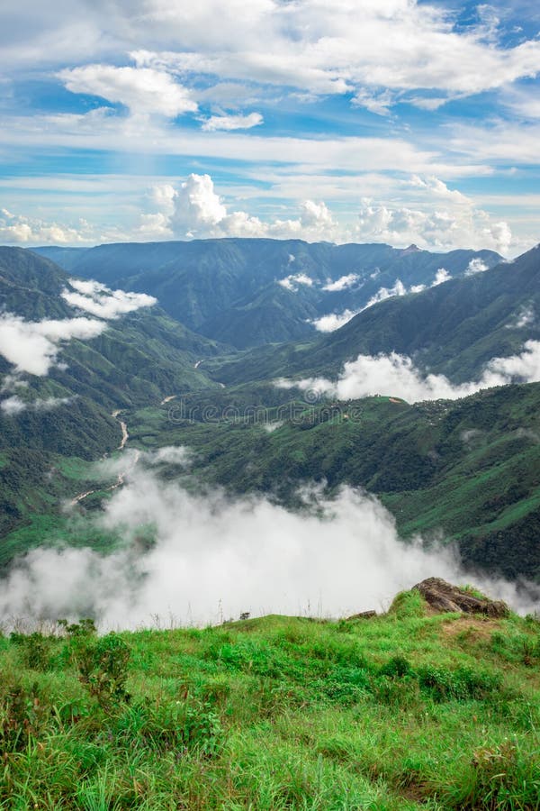 Mountain Range Valley Filled with Low Clouds with Dramatic Sky at ...