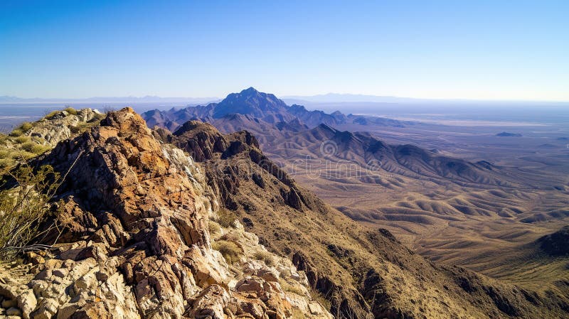 Mountain Range View Phoenix Peak Horizon . Generative Ai Stock ...