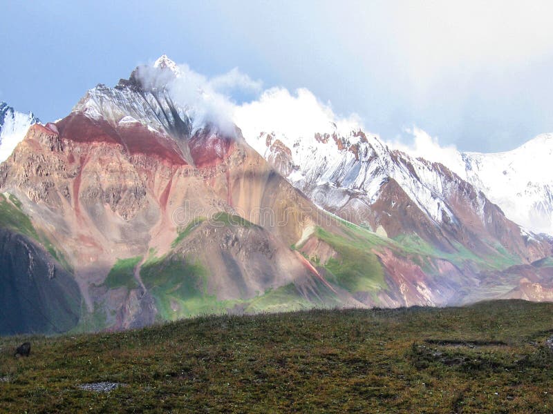 Mountain range view stock image. Image of snowy, mountain - 40398845