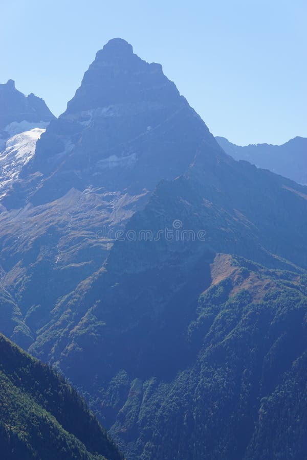 Mountain Ranges in Dombai in September Stock Image - Image of ranges ...