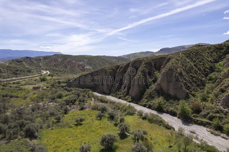 Mountain with Ravines in the South of Granada Stock Image - Image of ...
