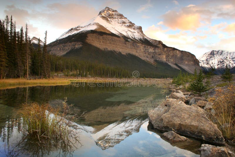 Mountain with Reflection stock photo. Image of jasper - 1544642