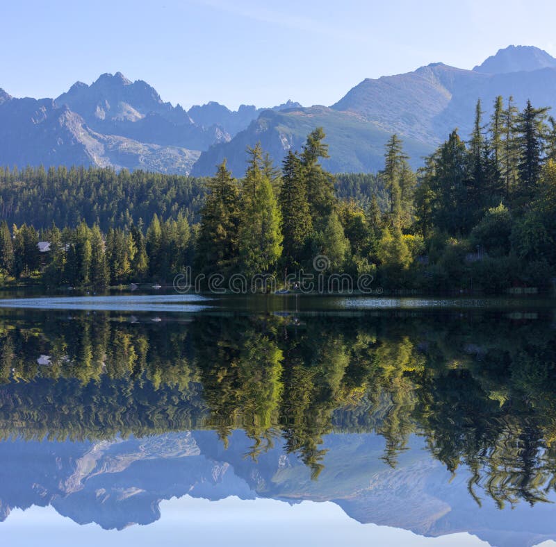 Mountain Reflection in the Lake Stock Image - Image of natural ...