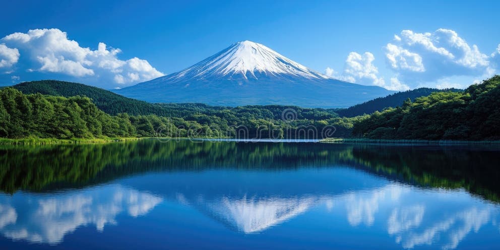 Mountain Reflection in Lake Stock Image - Image of stillness, water ...