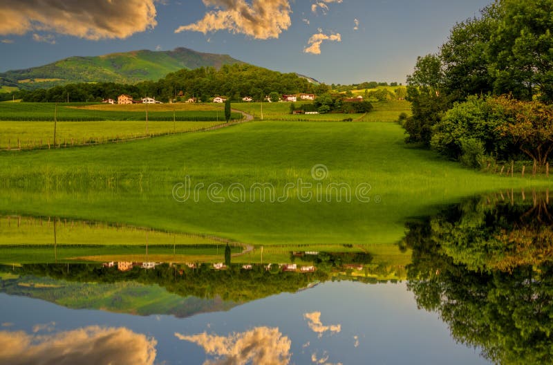 Mountain Reflections and Clouds in the Water Stock Image - Image of ...