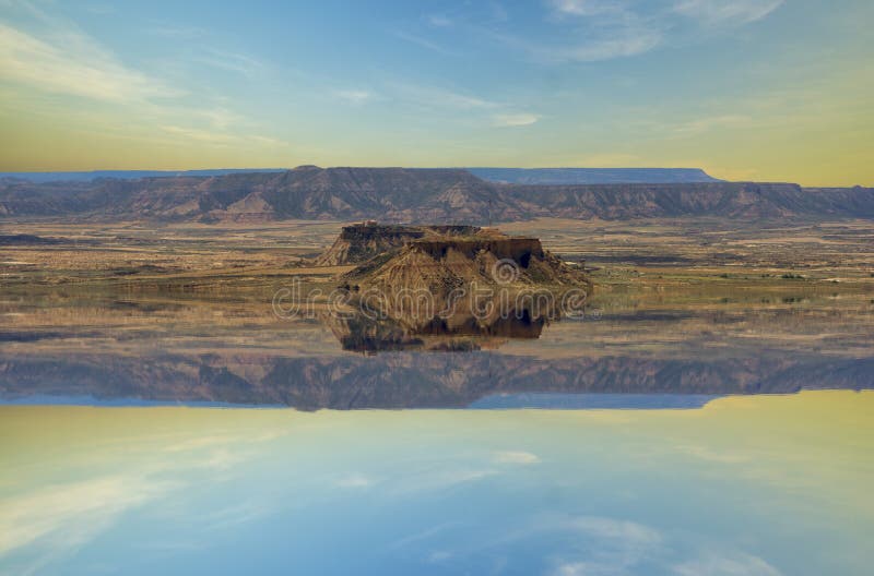 Mountain Reflections and Clouds in the Water Stock Photo - Image of ...
