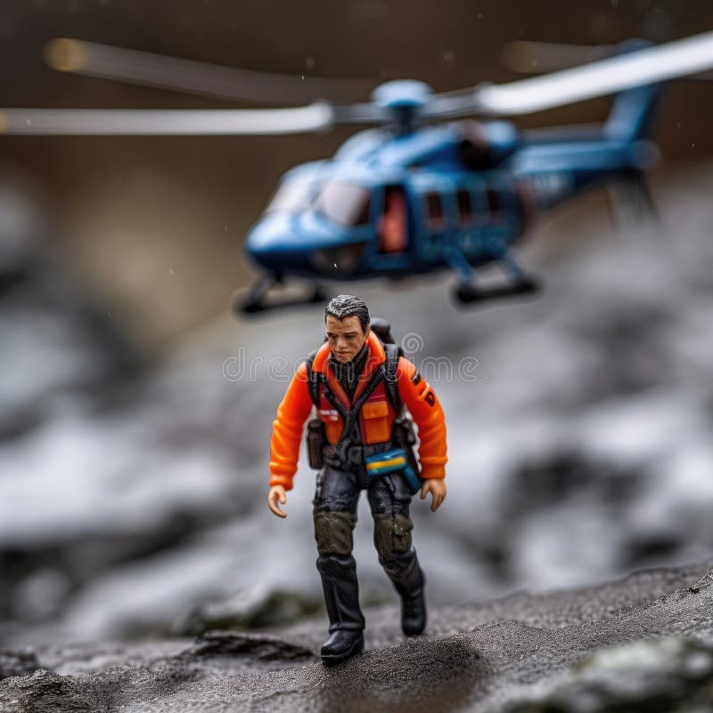 Mountain Rescue Worker Saving Lives with Helicopter and First Aid ...