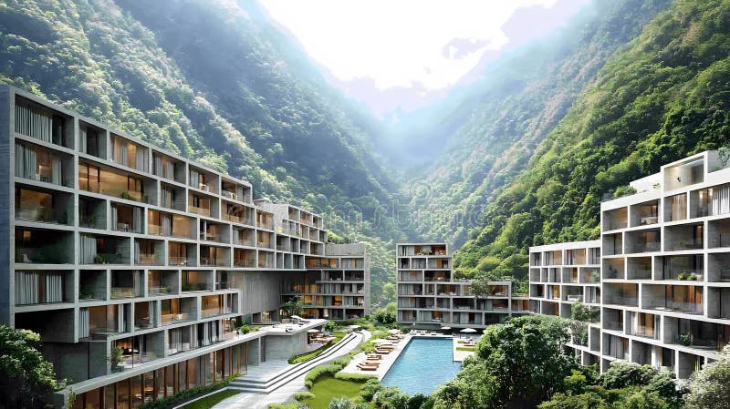 Mountain Resort Architecture, Pool, Valley View, Sustainable Design ...