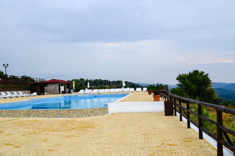 Mountain Resort in a Rainy Day Stock Photo - Image of hotel, reality ...
