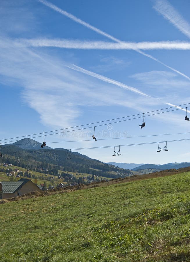 Mountain resort ropeway stock photo. Image of move, ukraine - 11059940