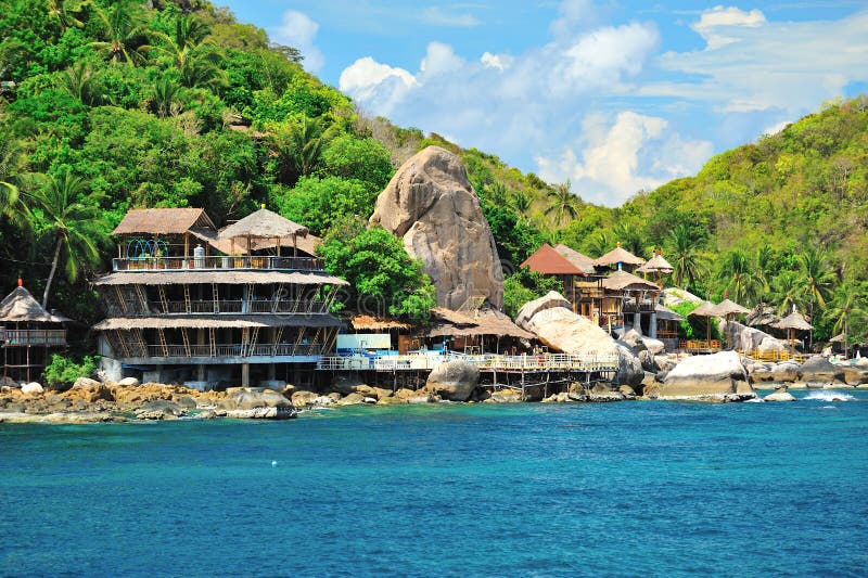 Mountain Resort on the Sea Front Stock Image - Image of coast, green ...