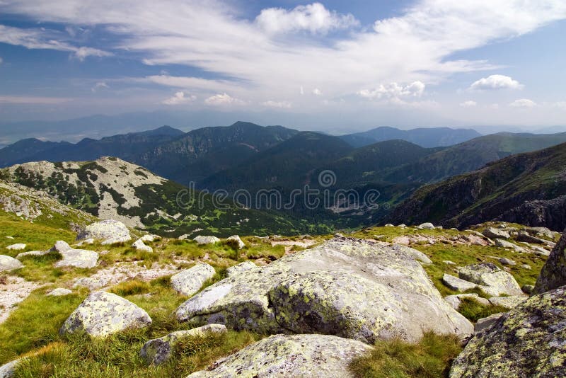Mountain Ridge and Blue Sky with Clouds Stock Image - Image of nature ...