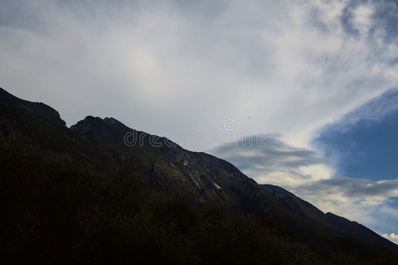 Mountain Ridge on a Cloudy Day Stock Photo - Image of highway ...